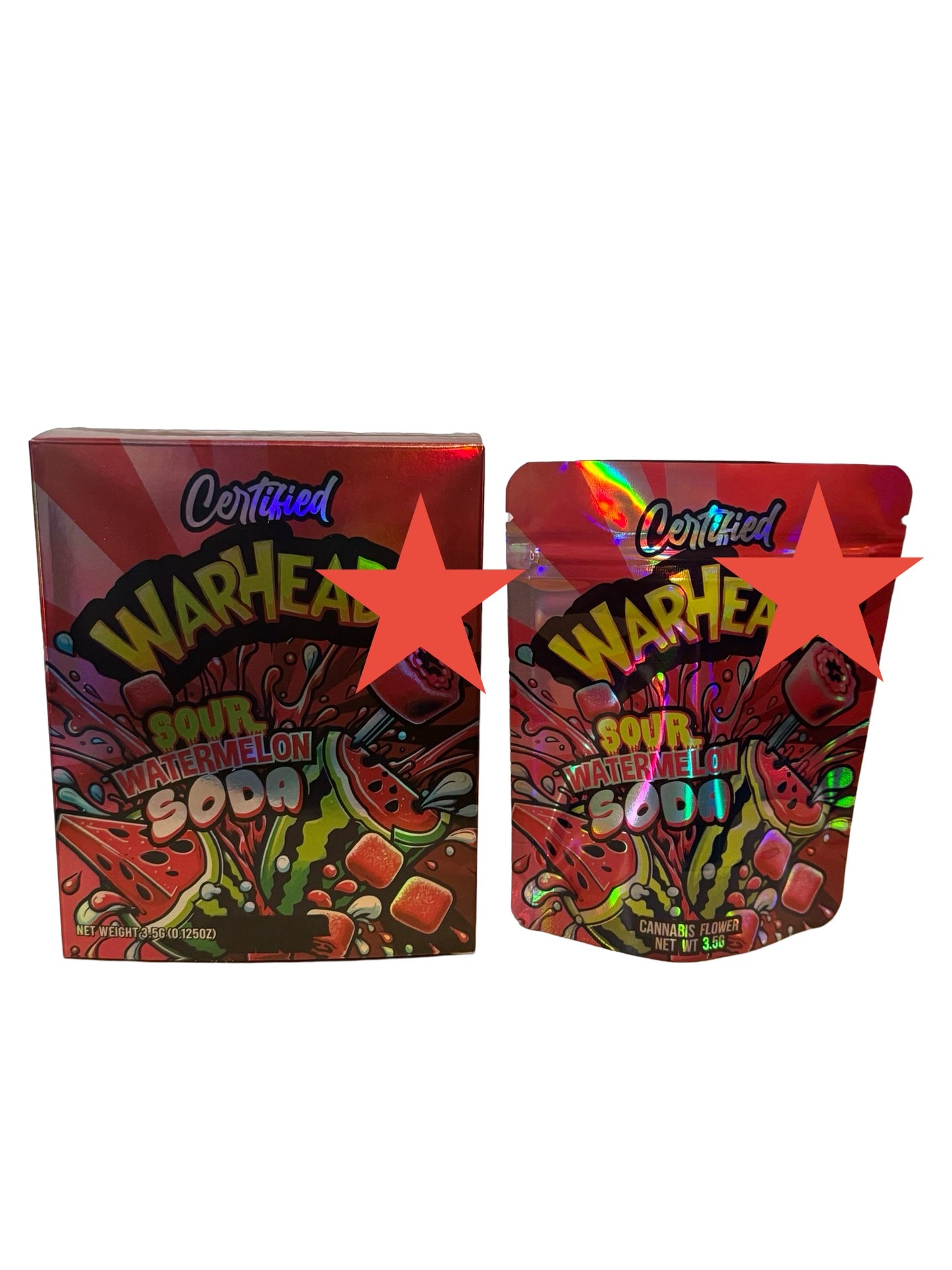 Sour Watermelon Soda Warheadz 3.5g Mylar Bags & Boxes Certified – Fire ...
